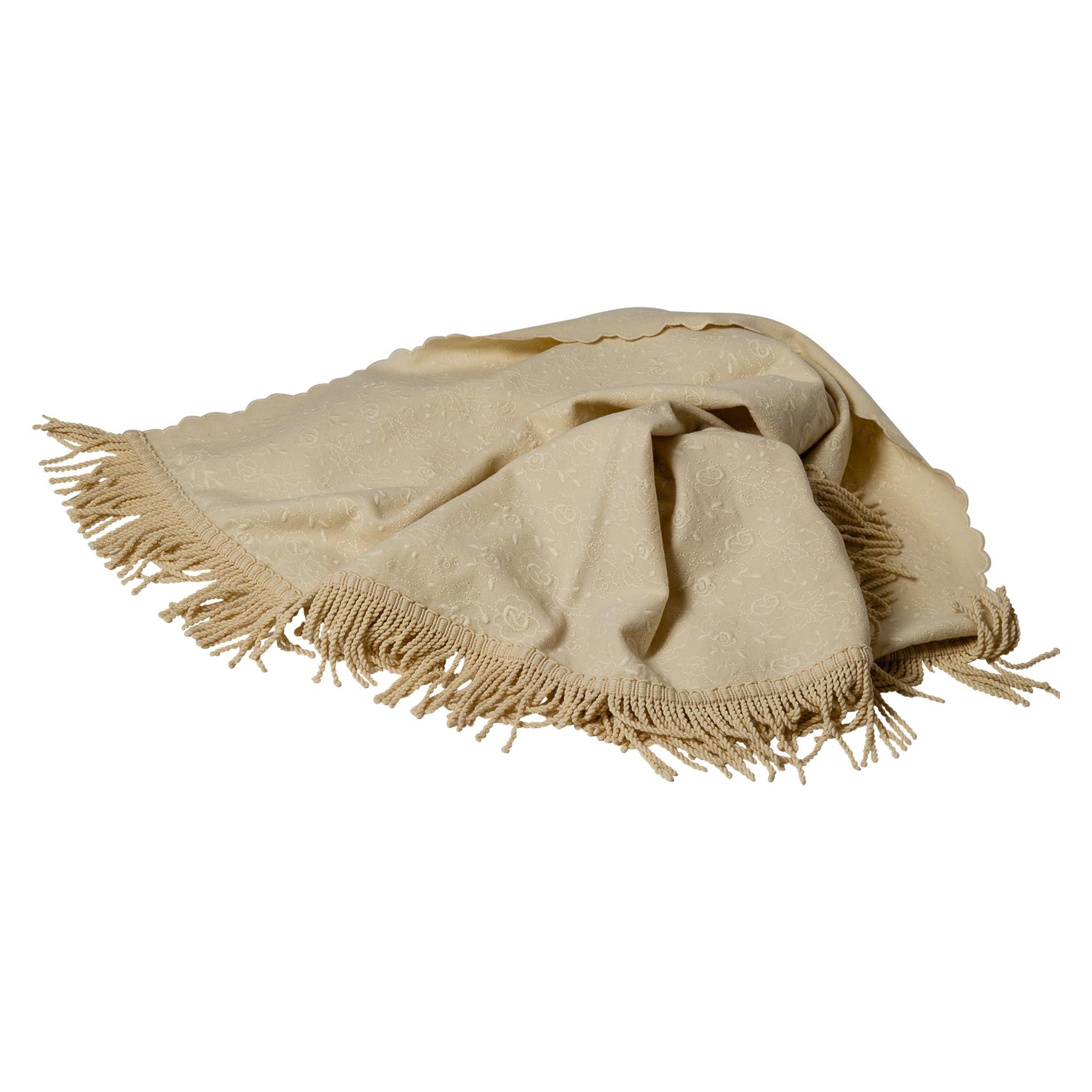 Pure White Scandinavian Fox Fur Plaid with Cashemire For Sale at 1stDibs