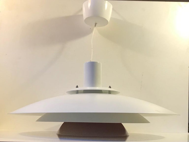 White Danish Minimalist Ceiling Lamp by Lyskær, 1970s For Sale at 1stDibs
