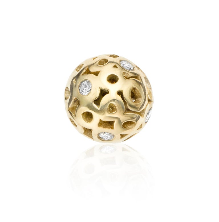 White Diamond 0.42 Carat Sphere Round Ball Shape Stud Earring For Sale ...