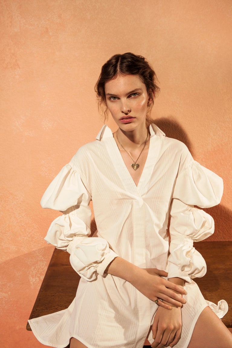 Marlo Laz White Diamond 14 Karat Yellow Gold Heart Coin Charm Necklace ...