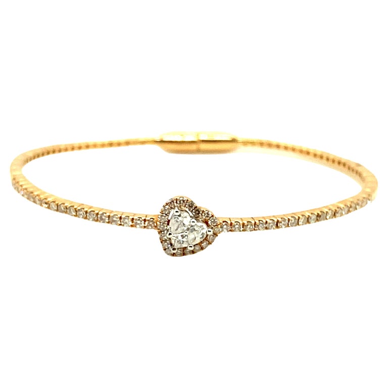 White Diamond and Rose Gold Bracelet For Sale at 1stDibs
