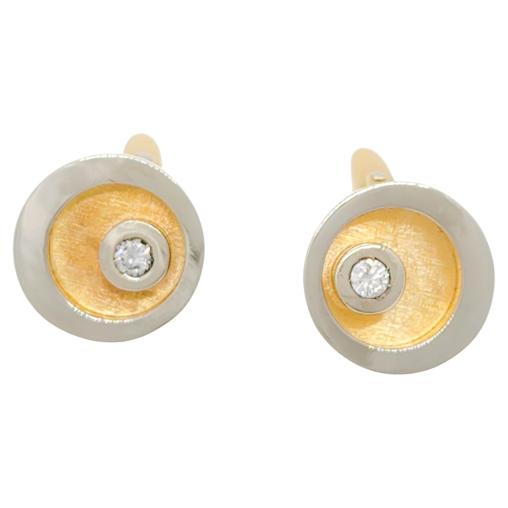 Diamond and White Gold Triangle Wrap-Around Cufflinks at 1stDibs