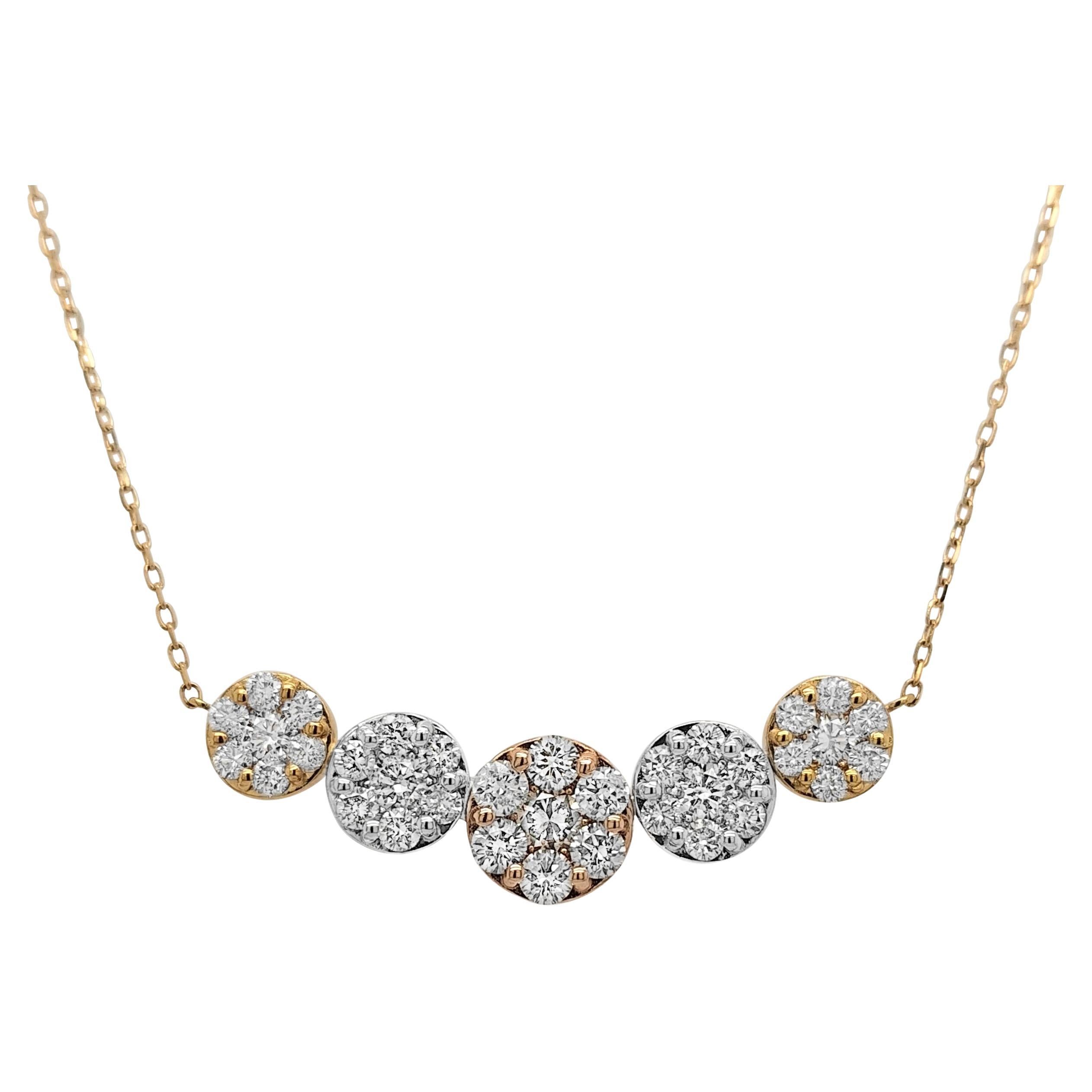 White Diamond Crescent Shape Pendant in 18K gold For Sale at 1stDibs