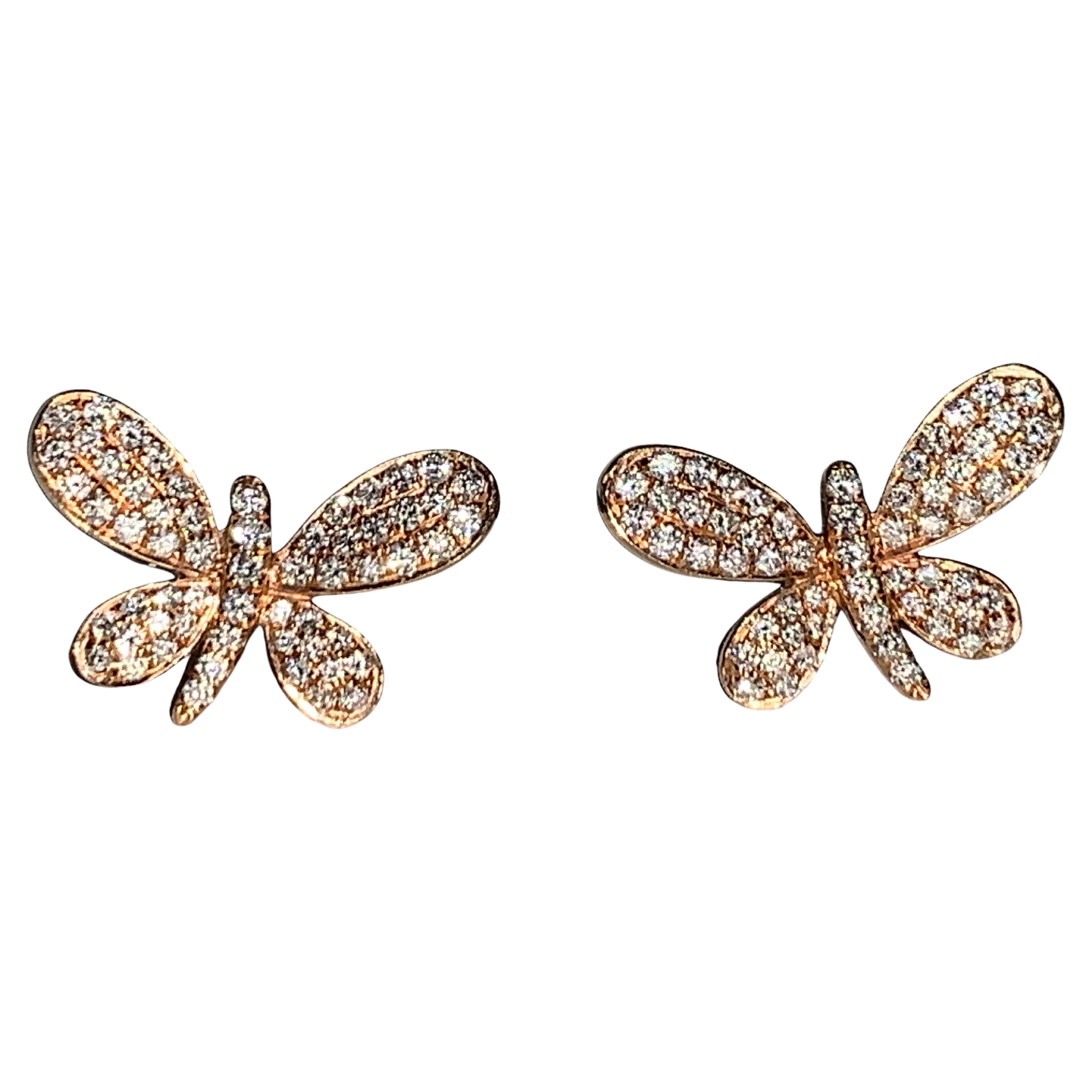 Temple St. Clair Diamond Gold Dragonfly Earrings at 1stDibs | diamond ...