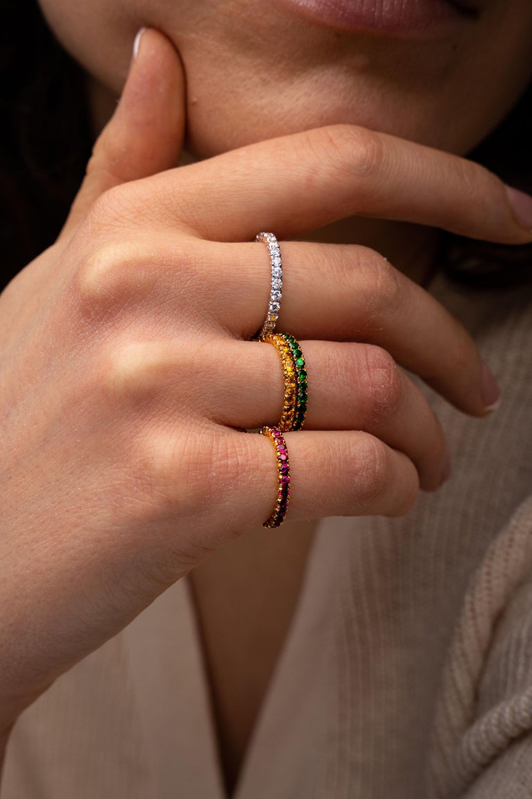 White Diamond Eternity Ring in 18 Karat White Gold For Sale at 1stDibs