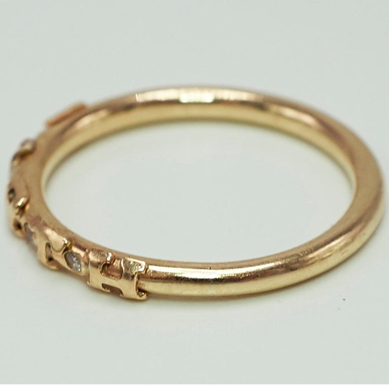 White Diamond Gold Ring Stackable Earth Ring J Dauphin For Sale at 1stDibs