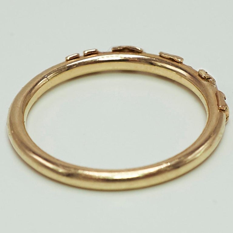 White Diamond Gold Ring Stackable Earth Ring J Dauphin For Sale at 1stDibs