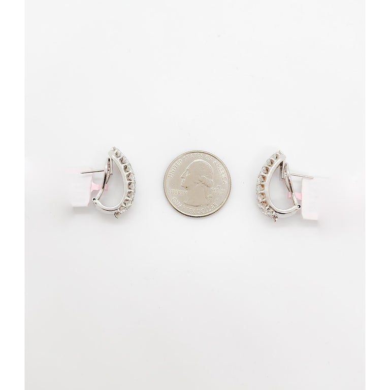 White Diamond Half Hoops in 18k White Gold For Sale at 1stDibs