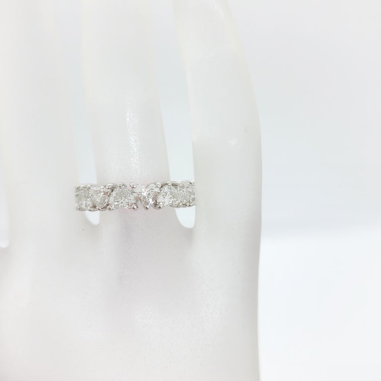 White Diamond Heart Shape Eternity Band in 18k White Gold For Sale at ...