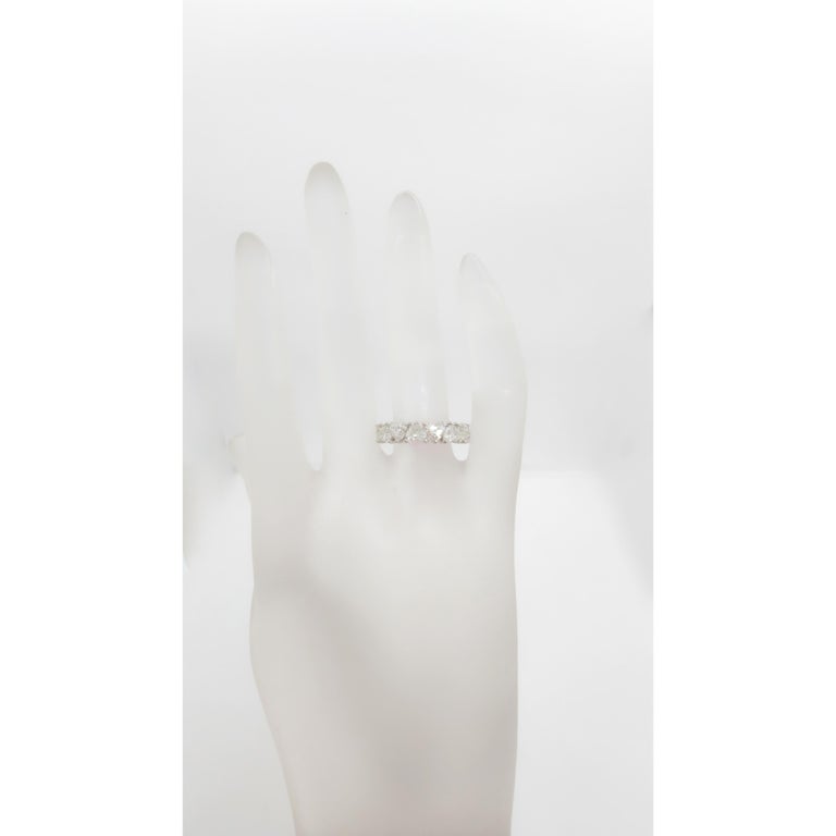 White Diamond Heart Shape Eternity Band in 18k White Gold For Sale at ...