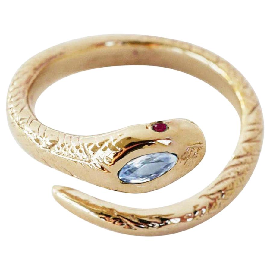 Lalaounis Expandable Snake Ring w Ruby Eyes at 1stDibs
