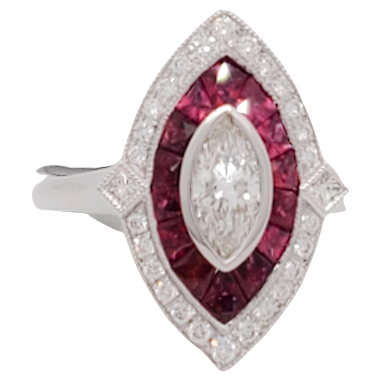 14K Ruby and Diamond Ring For Sale at 1stDibs