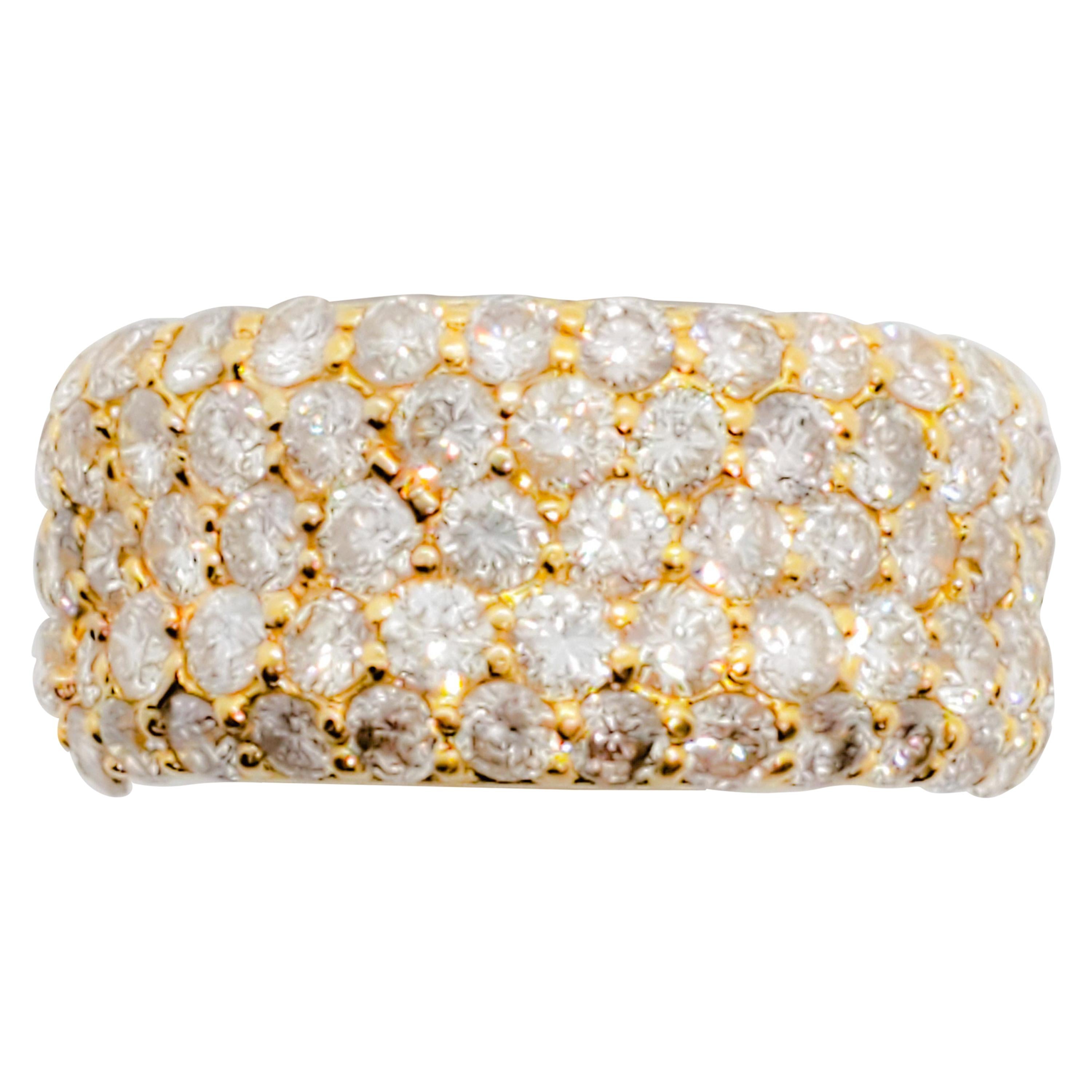 18 Karat Multi Row Diamond Eternity Band White Gold at 1stDibs