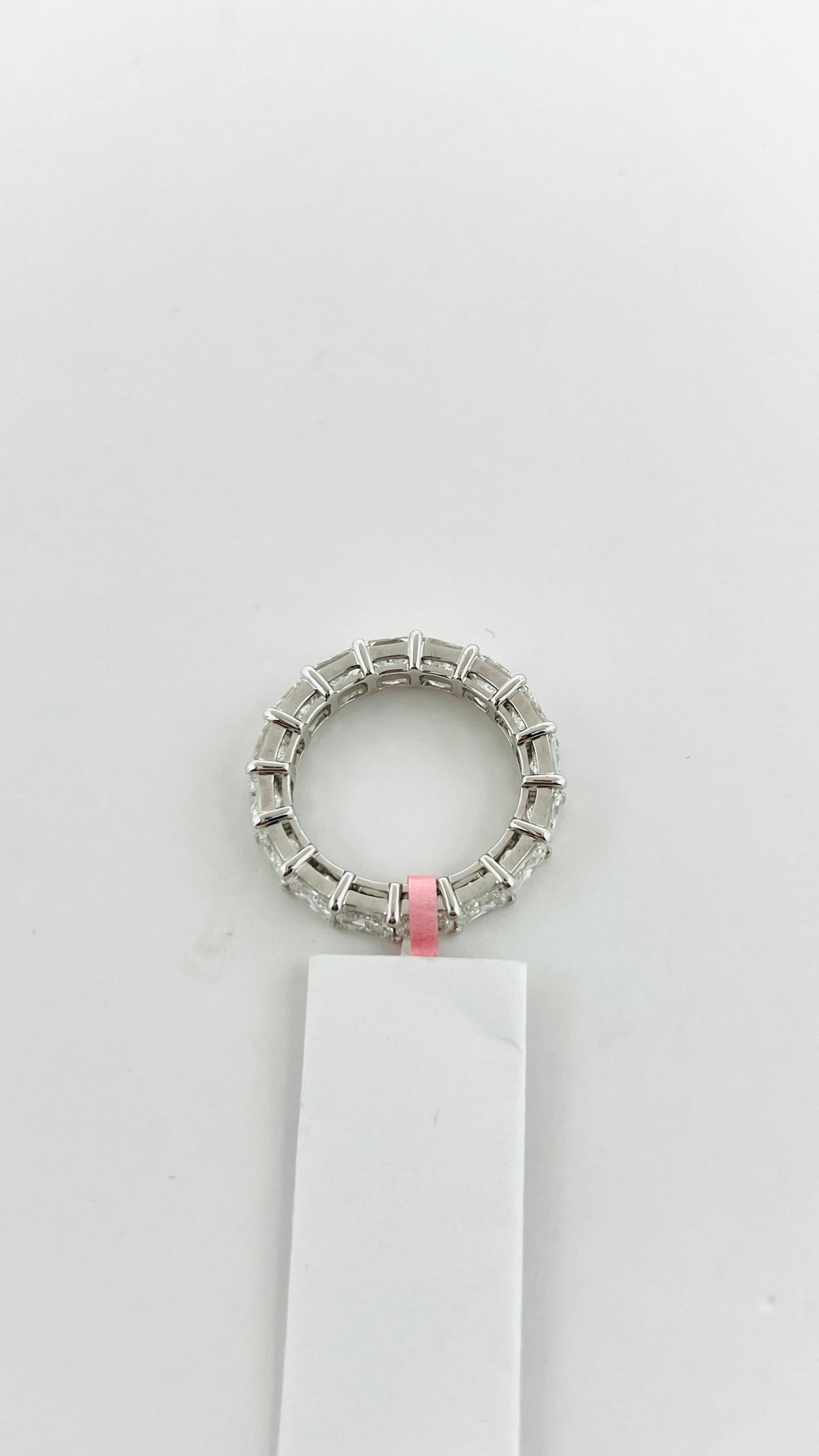White Diamond Radiant Eternity Band Ring in 18K White Gold For Sale at ...