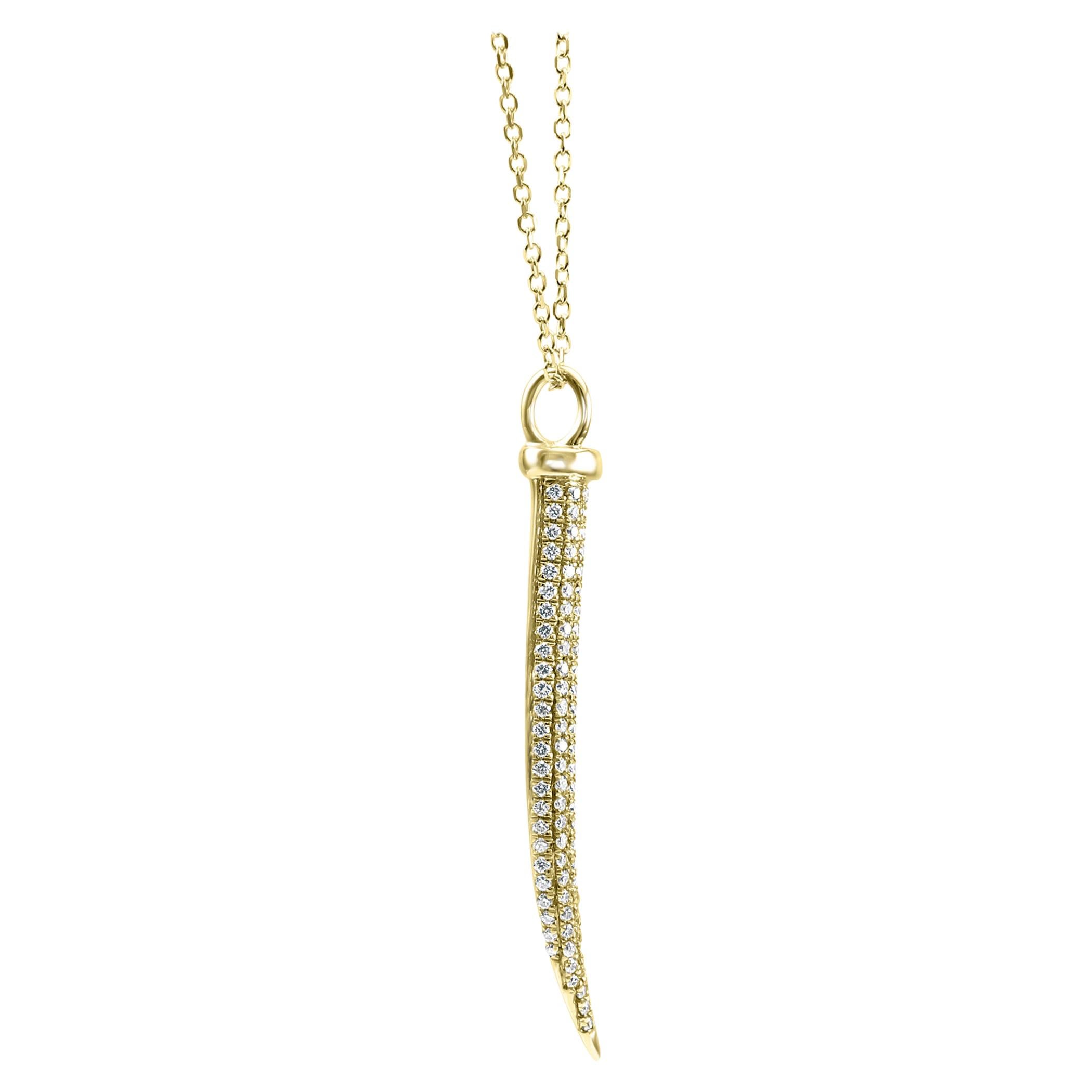 Georgios Collection 18 Karat Yellow Gold Diamond Pendant Drop Chain ...