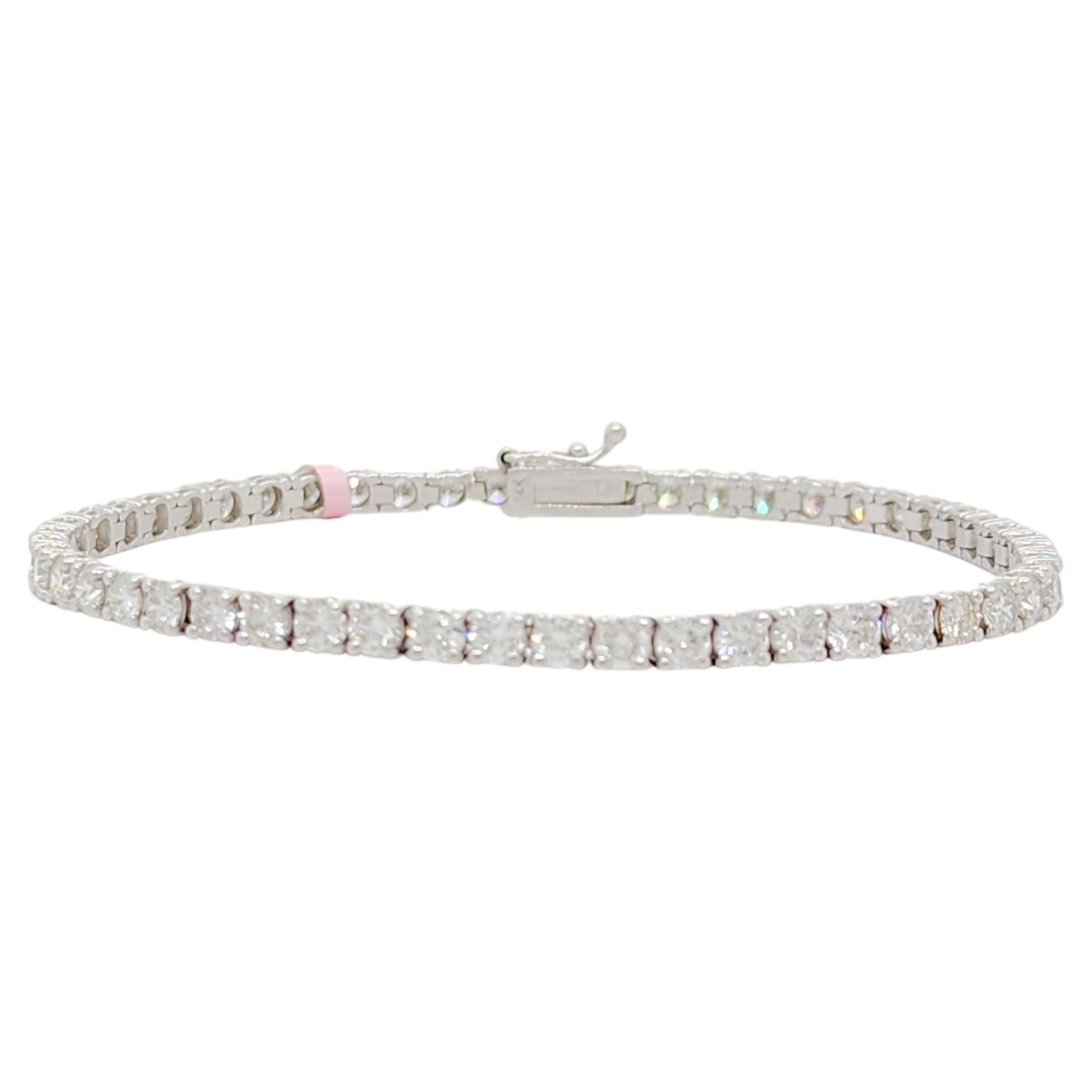 14k White Gold Lab Grown 3 Carat Diamond Tennis Bracelet At 1stdibs