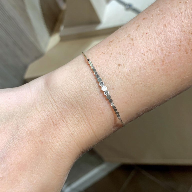 White Diamond White Gold Reflective Hex Bracelet, Jo Hayes Ward For ...