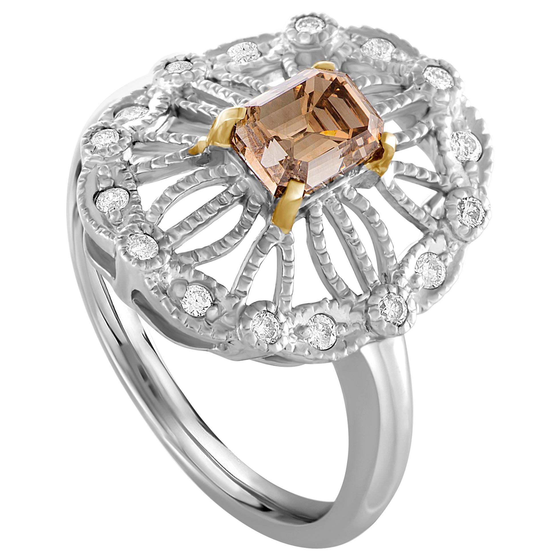 Yeprem Diamond Pave Floral Two-Finger White Gold Ring at 1stDibs ...