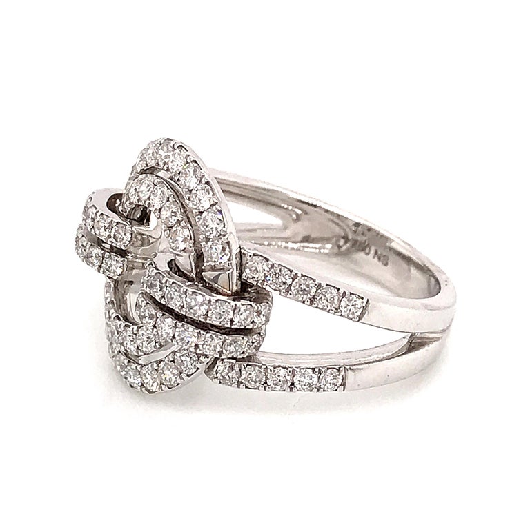 Weiße weiße Diamanten und Weißgold 18 Karat artikulierter Kreisring im ...