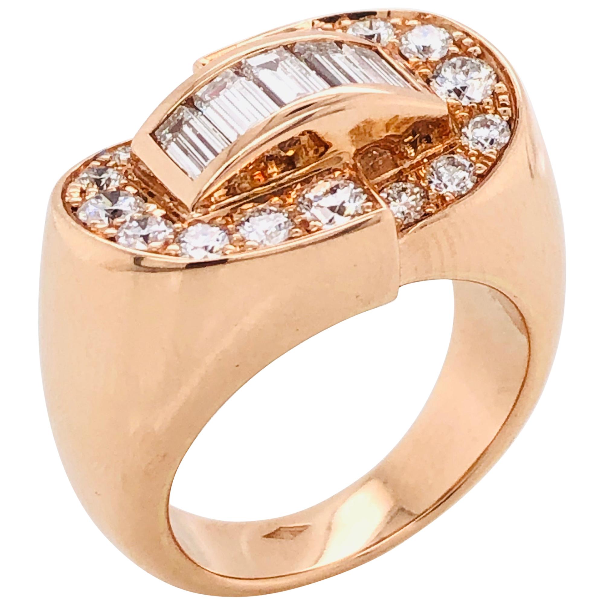 Smoky Quartz Briolette Cut on Rose Gold 18 Karat Fashion Ring at 1stDibs