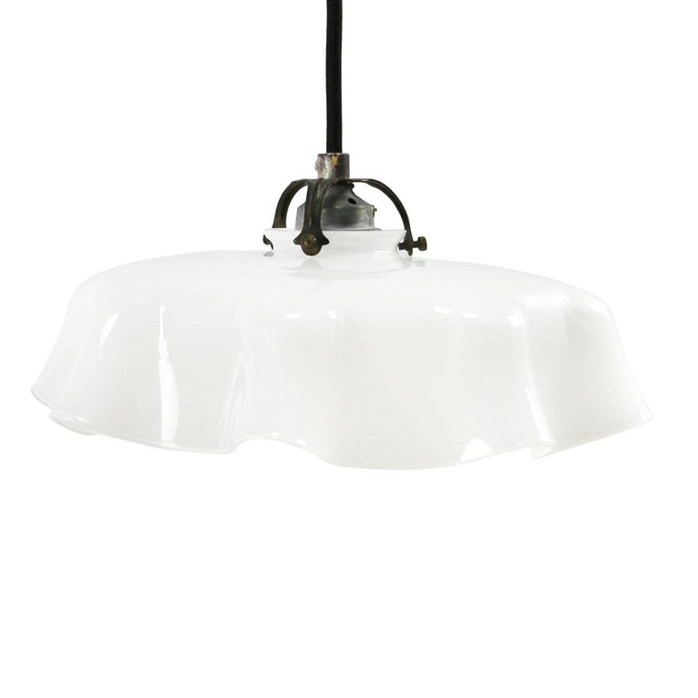 White Dutch Opaline Glass Shades Pendants at 1stDibs