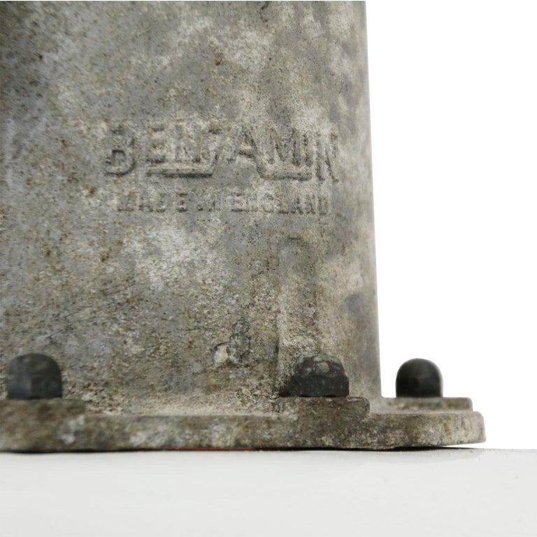 White Enamel Benjamin Vintage Industrial Cast Aluminum Factory Wall ...