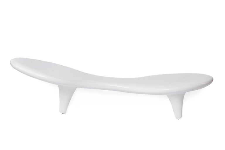 White Fiberglass Indoor Outdoor Bench, Cappellini at 1stDibs