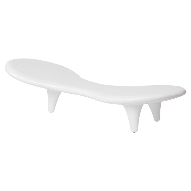White Fiberglass Indoor Outdoor Bench, Cappellini at 1stDibs