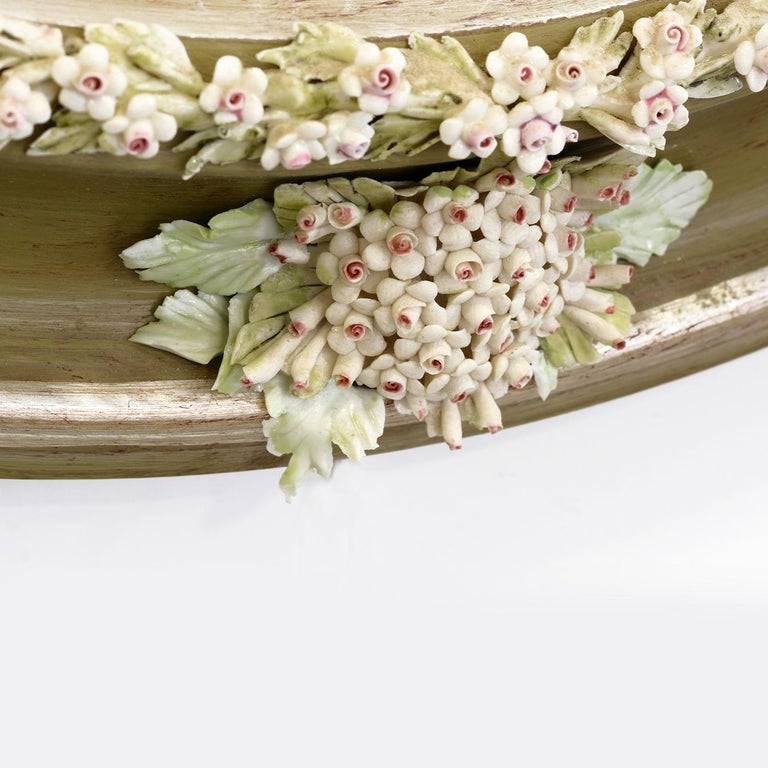 White Field Flowers and Buds Mirror For Sale at 1stDibs
