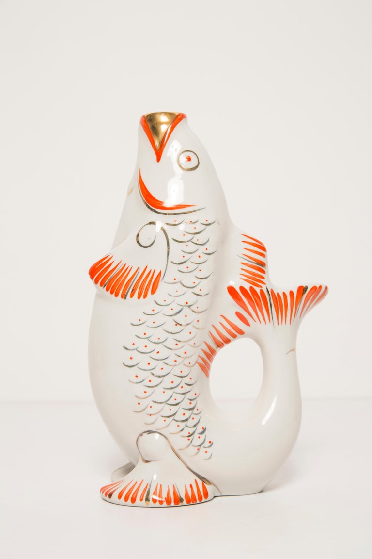 White Fish Glass Decanter or Vase, 20th Century, Europe, 1960s For Sale ...