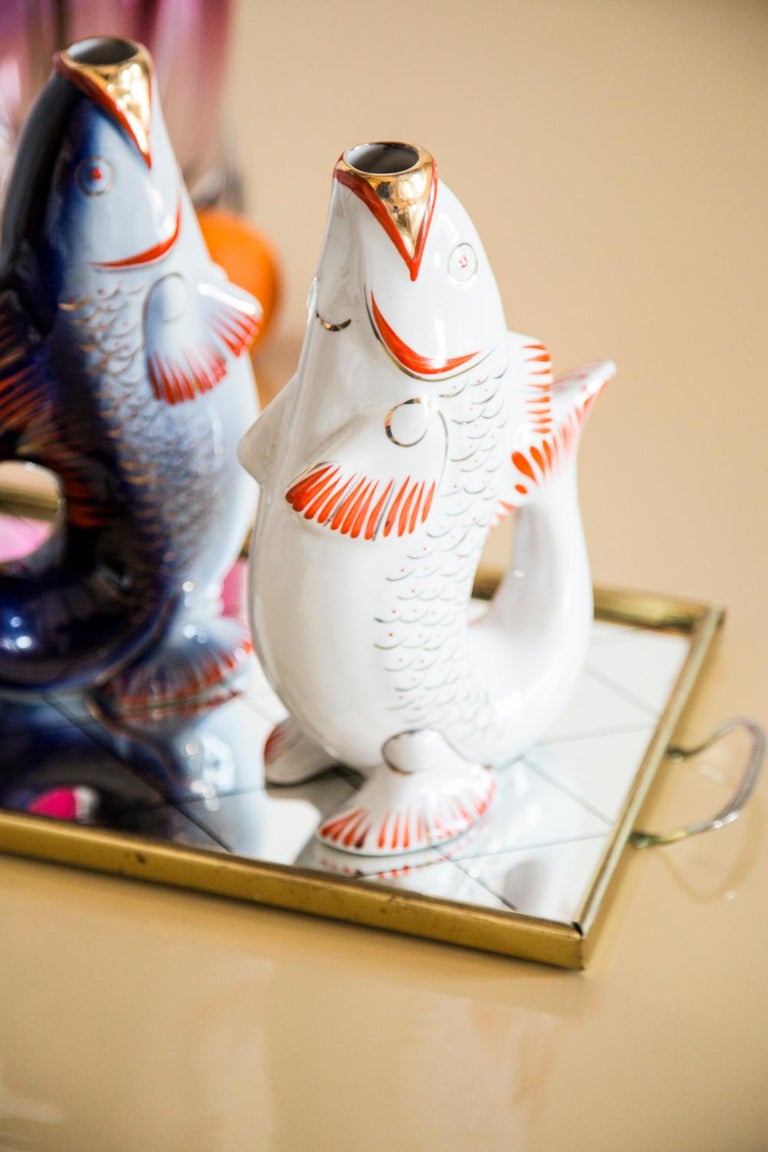 White Fish Glass Decanter or Vase, 20th Century, Europe, 1960s For Sale ...