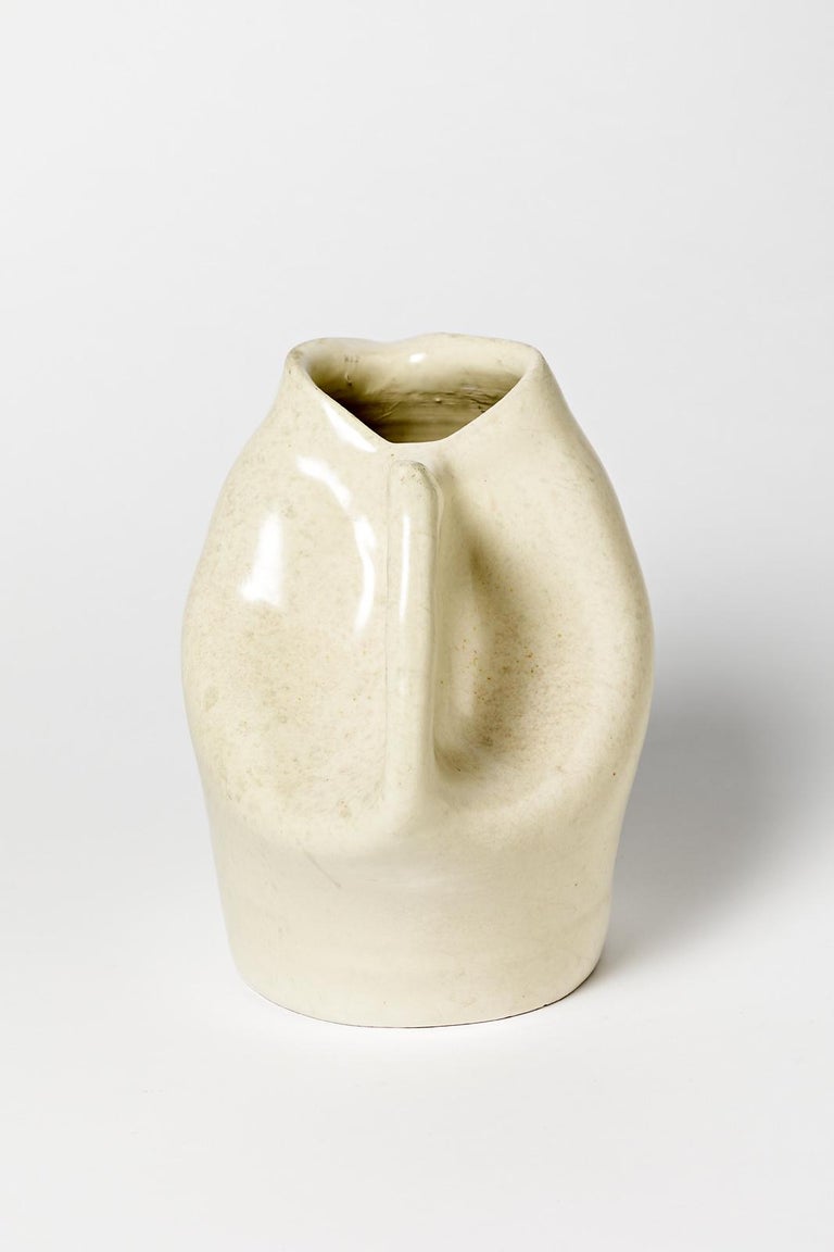 White Freeform Bird Ceramic Pitcher Mid-20th Century Design For Sale at ...