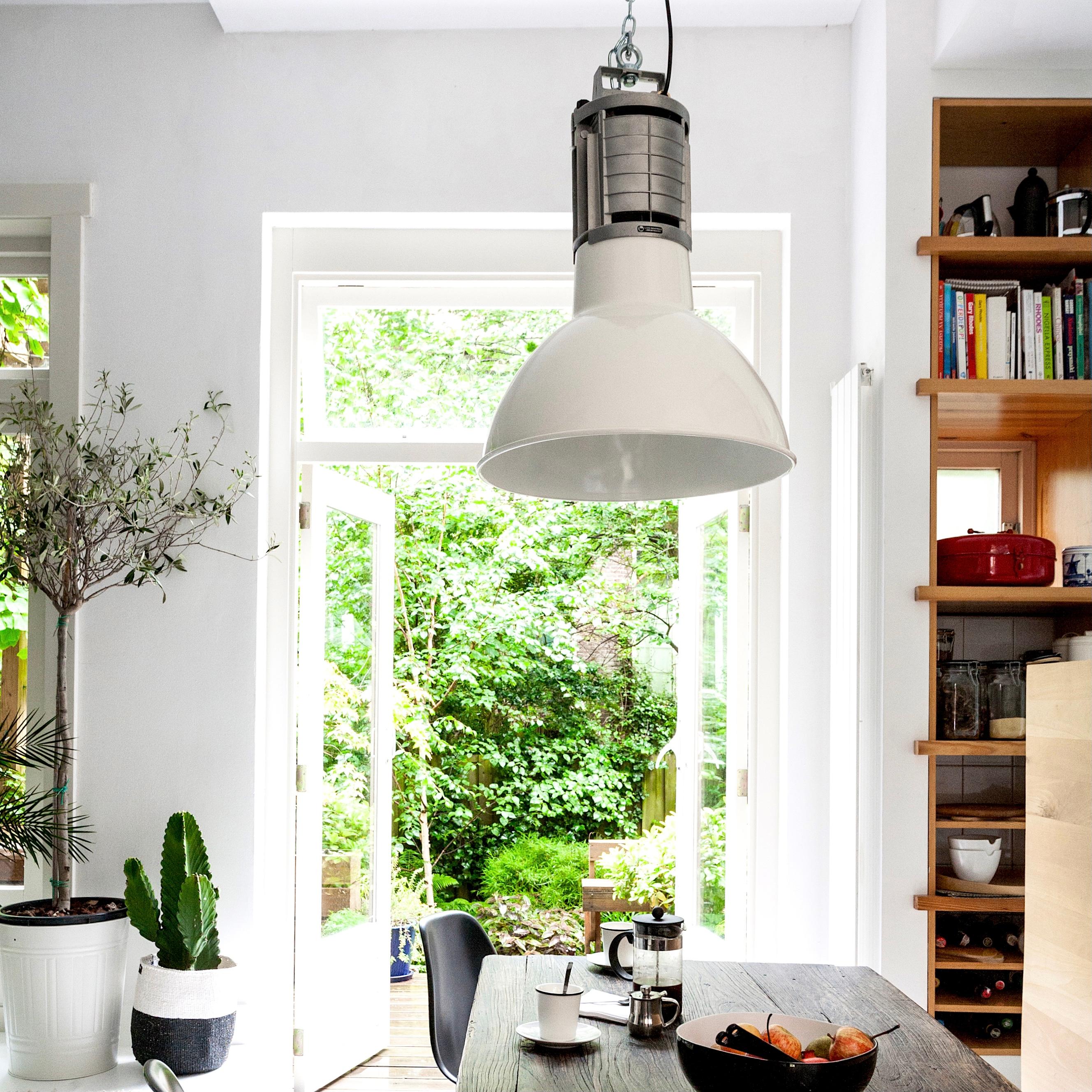 White French Vintage Industrial Pendant Lights Redesigned For Sale at ...