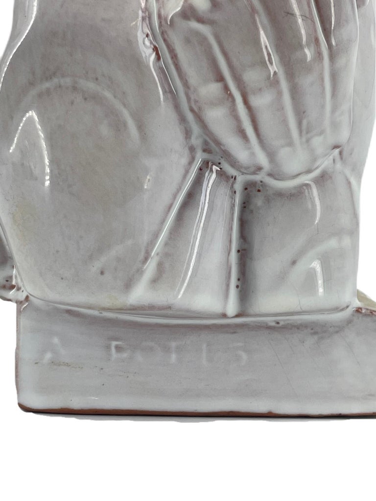 White Glazed Ceramic Sculpture by the Famous Belgian Sculptor Albert ...