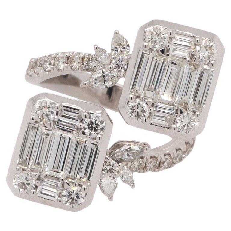 White Gold 2.59 Carat Diamond Overpass Illusion Ring 18 Karat in Stock ...