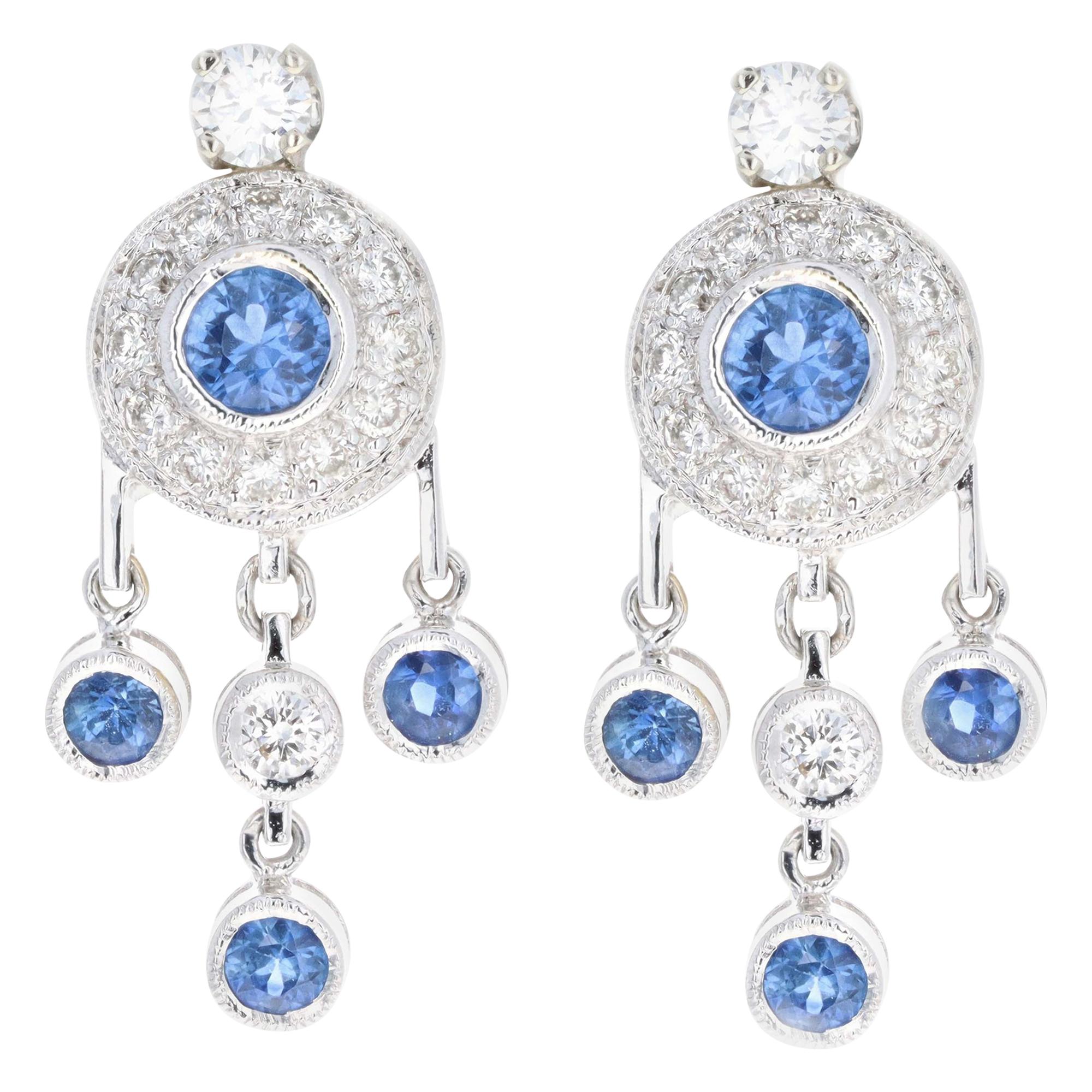 White Gold, Oval Yellow Opal Yellow Sapphire and Diamond Ear Pendant ...