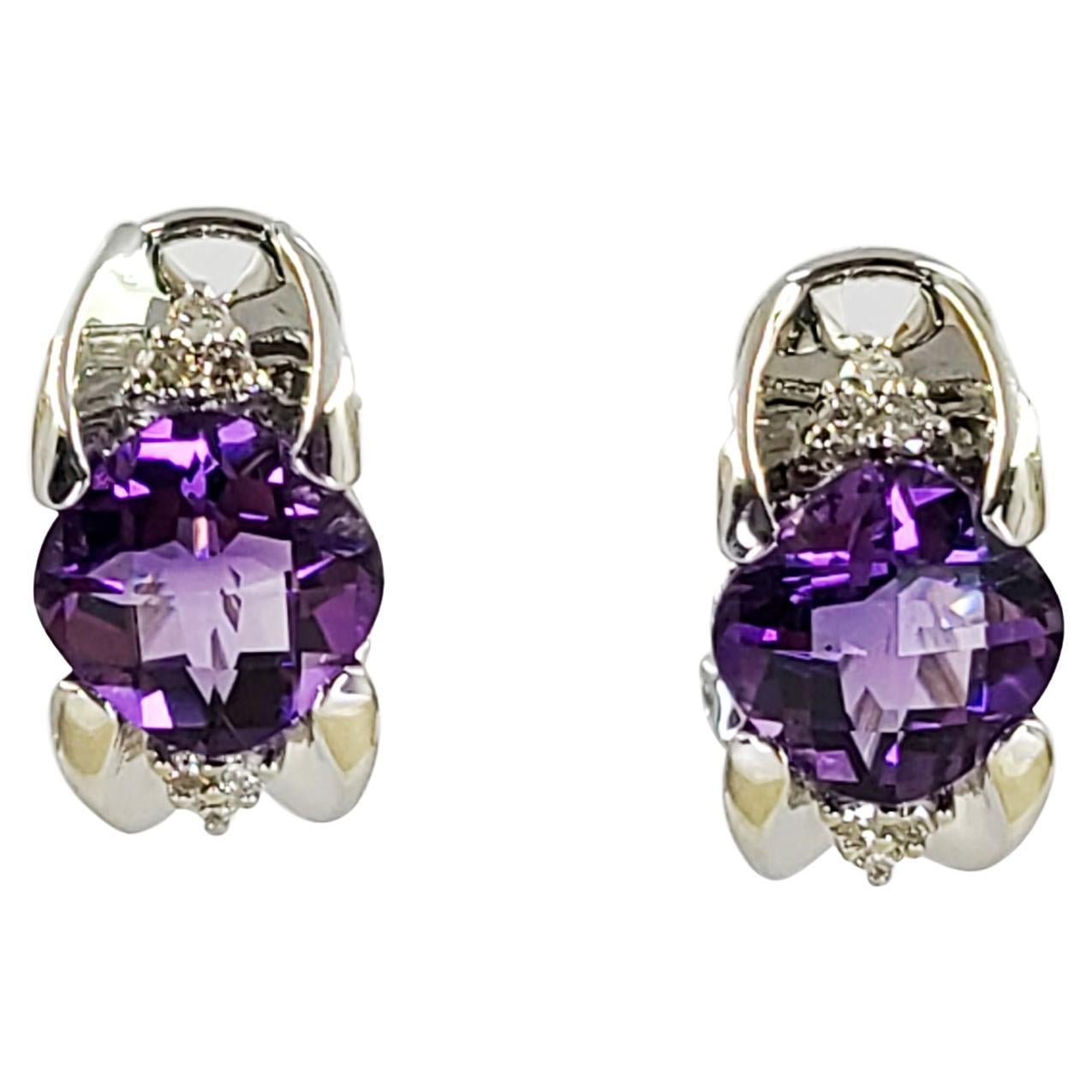 Amethyst Gold Hoops by Lauren Harper For Sale at 1stDibs