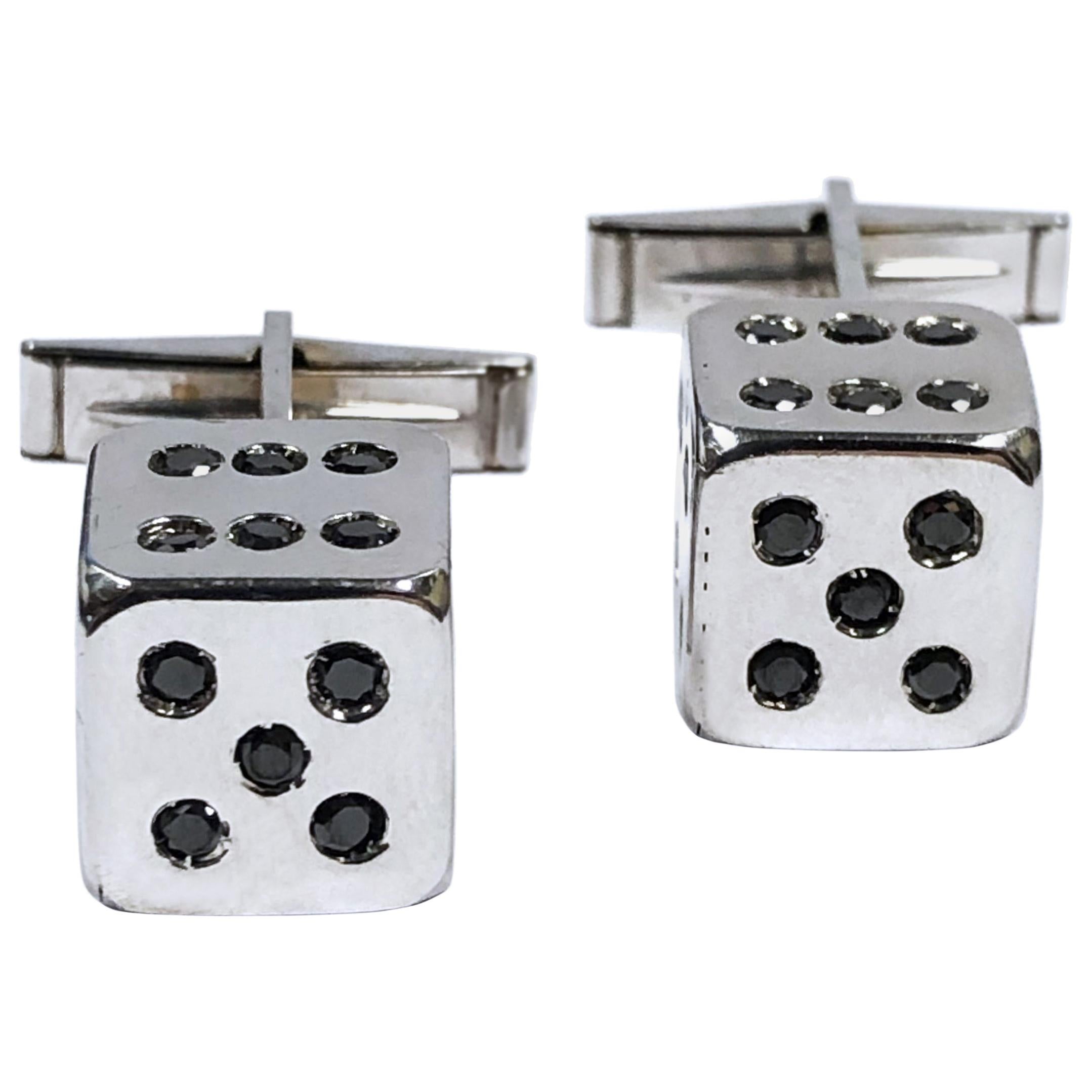 Cartier Diamond Gold Dice Cufflinks at 1stDibs | real diamond dice set ...