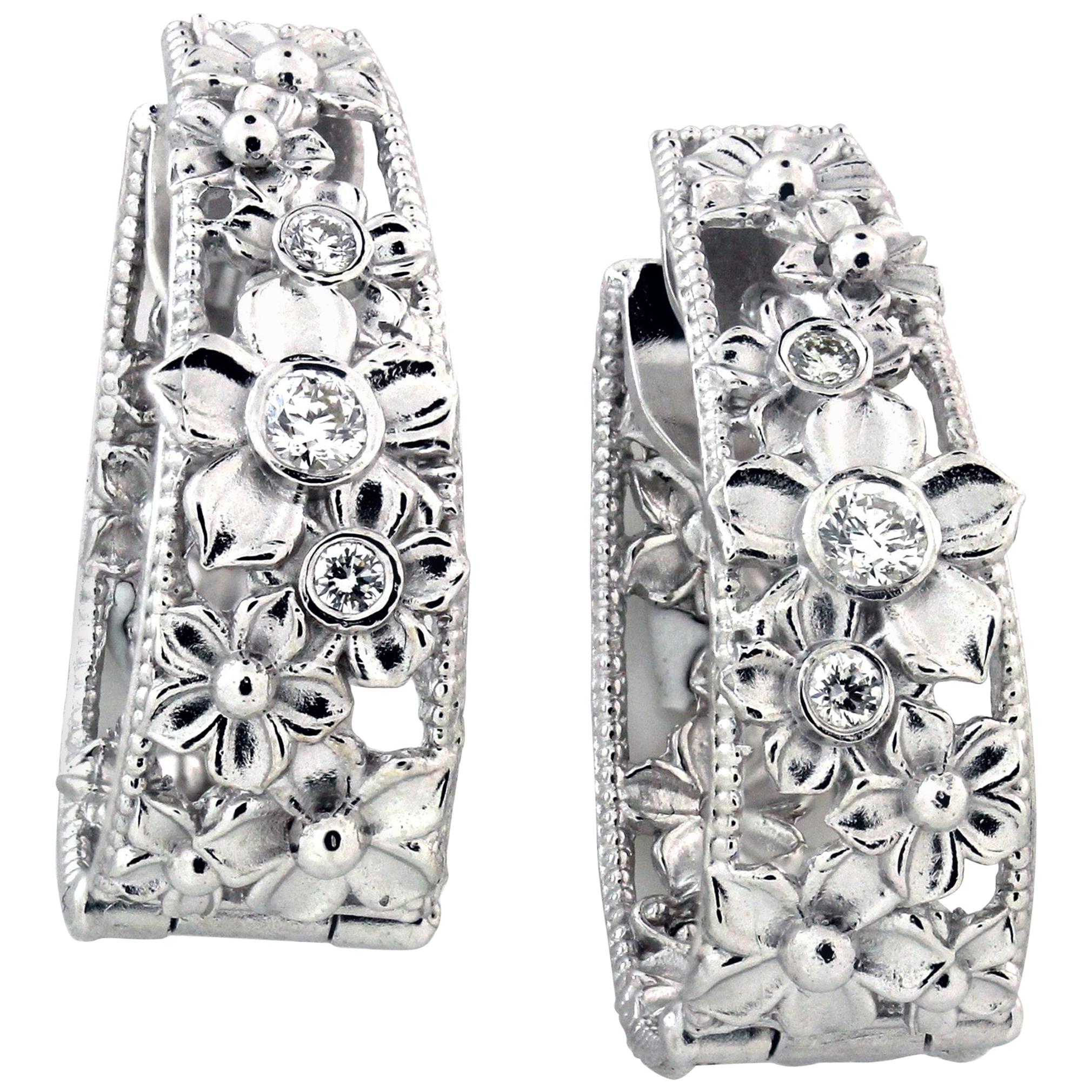 Large Diamond and Gold Hoops For Sale at 1stDibs