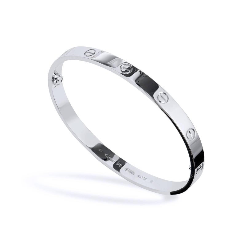 White Gold Cartier Love Bracelet at 1stDibs | cartier slave bracelet ...