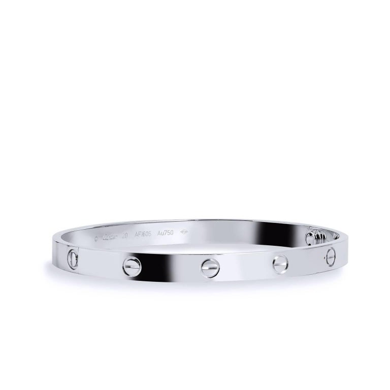 White Gold Cartier Love Bracelet at 1stDibs | cartier slave bracelet ...