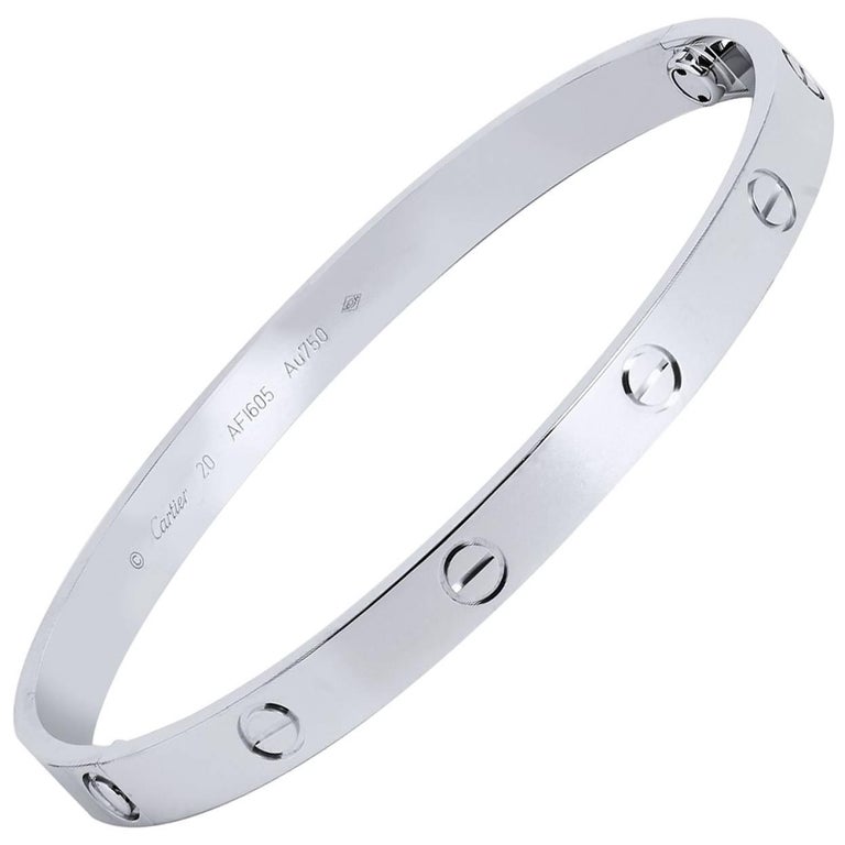 White Gold Cartier Love Bracelet at 1stDibs | cartier slave bracelet ...