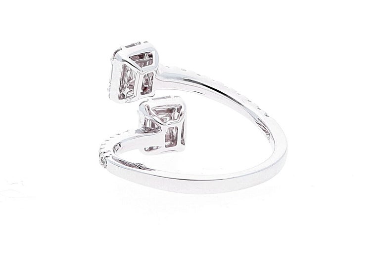 White Gold Contrarie Ring with Baguette Cut Diamonds For Sale at 1stDibs