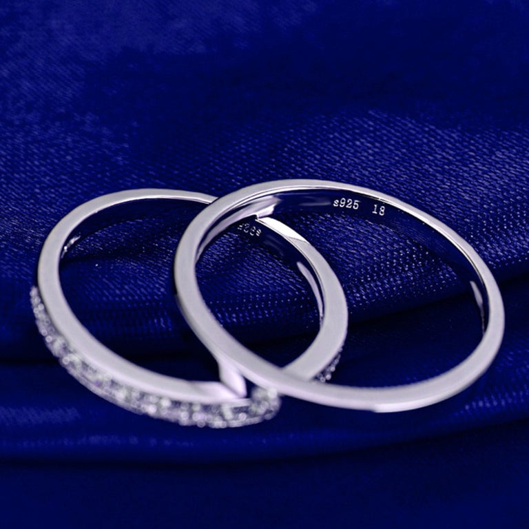 Customizable White Gold Couples Diamond Wedding Band Couple Rings Ring ...