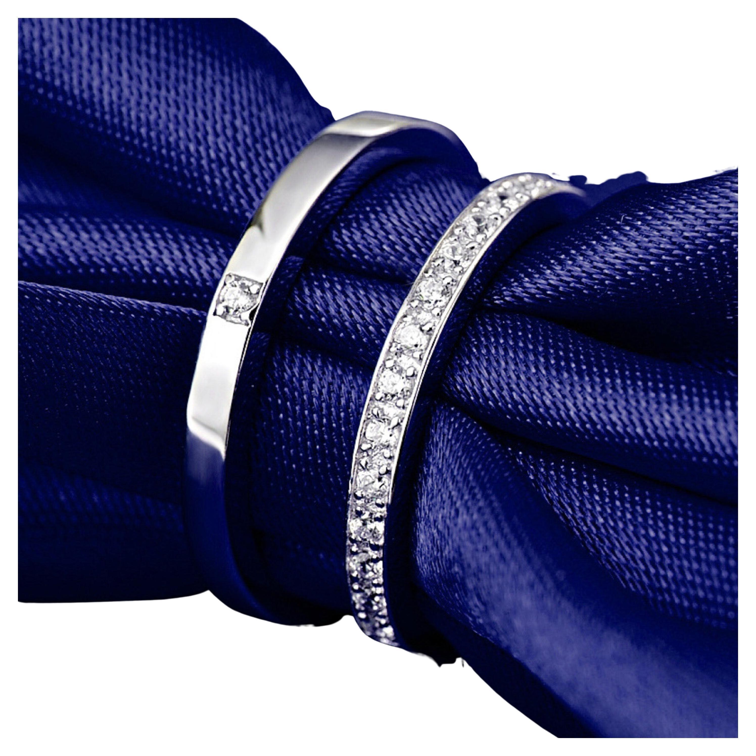 Bulgari "Carre" Diamond Gold All Around Wedding Band Ring at 1stDibs ...