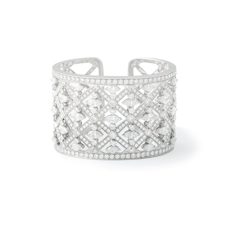 White Gold Diamond Bangle For Sale at 1stDibs