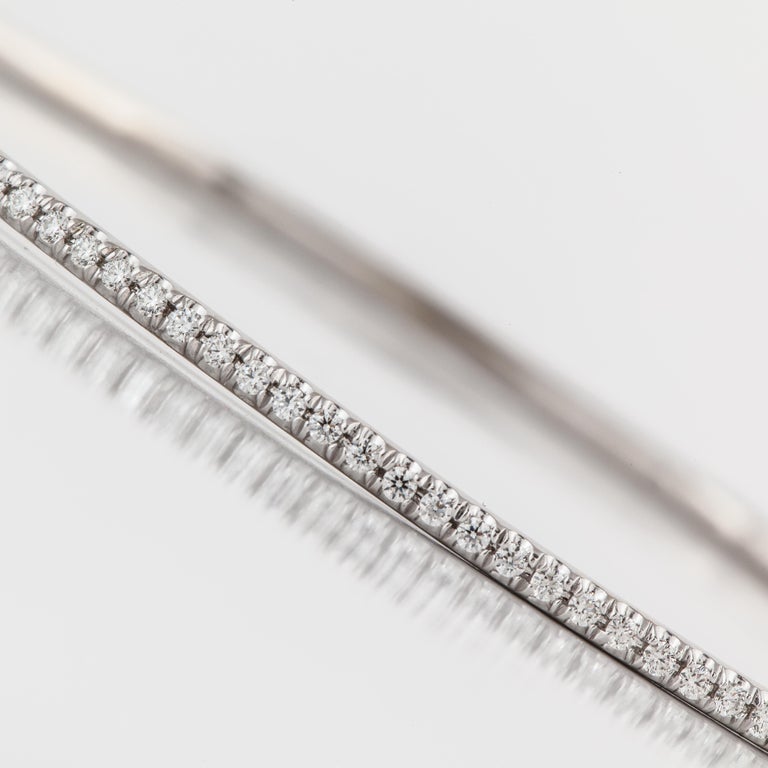 Sasha Primak Diamond Bangle Bracelet in 18K White Gold For Sale at 1stDibs