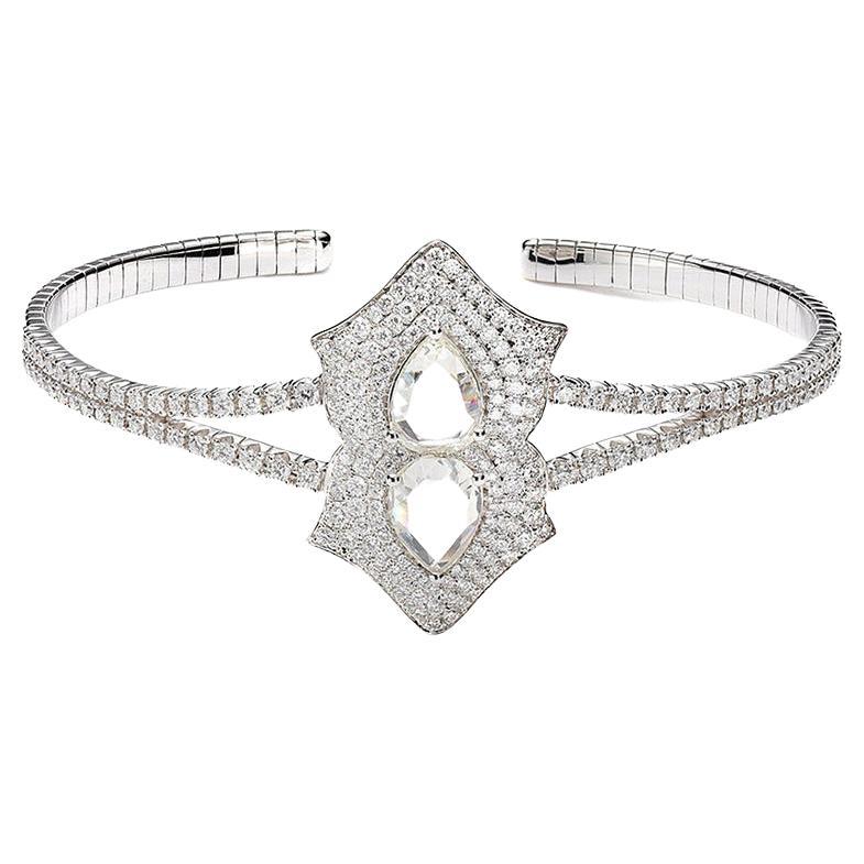 White Gold and Diamond Bangle For Sale at 1stDibs
