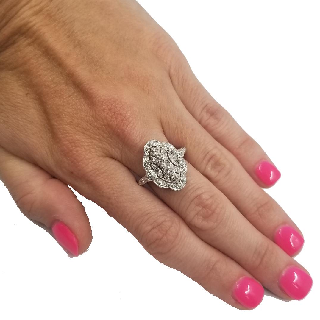 White Gold Diamond Dinner Ring at 1stDibs