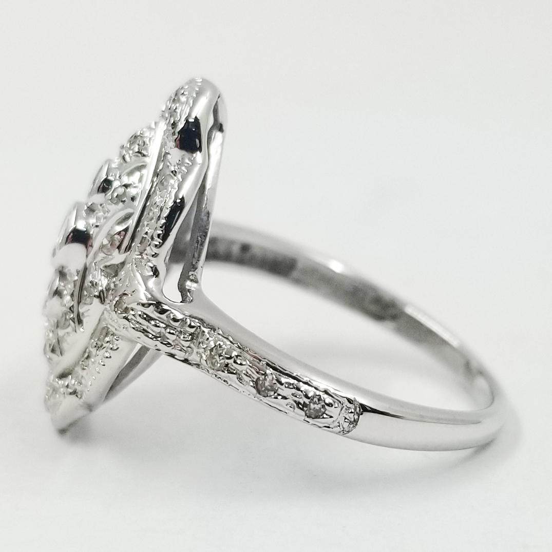 White Gold Diamond Dinner Ring at 1stDibs